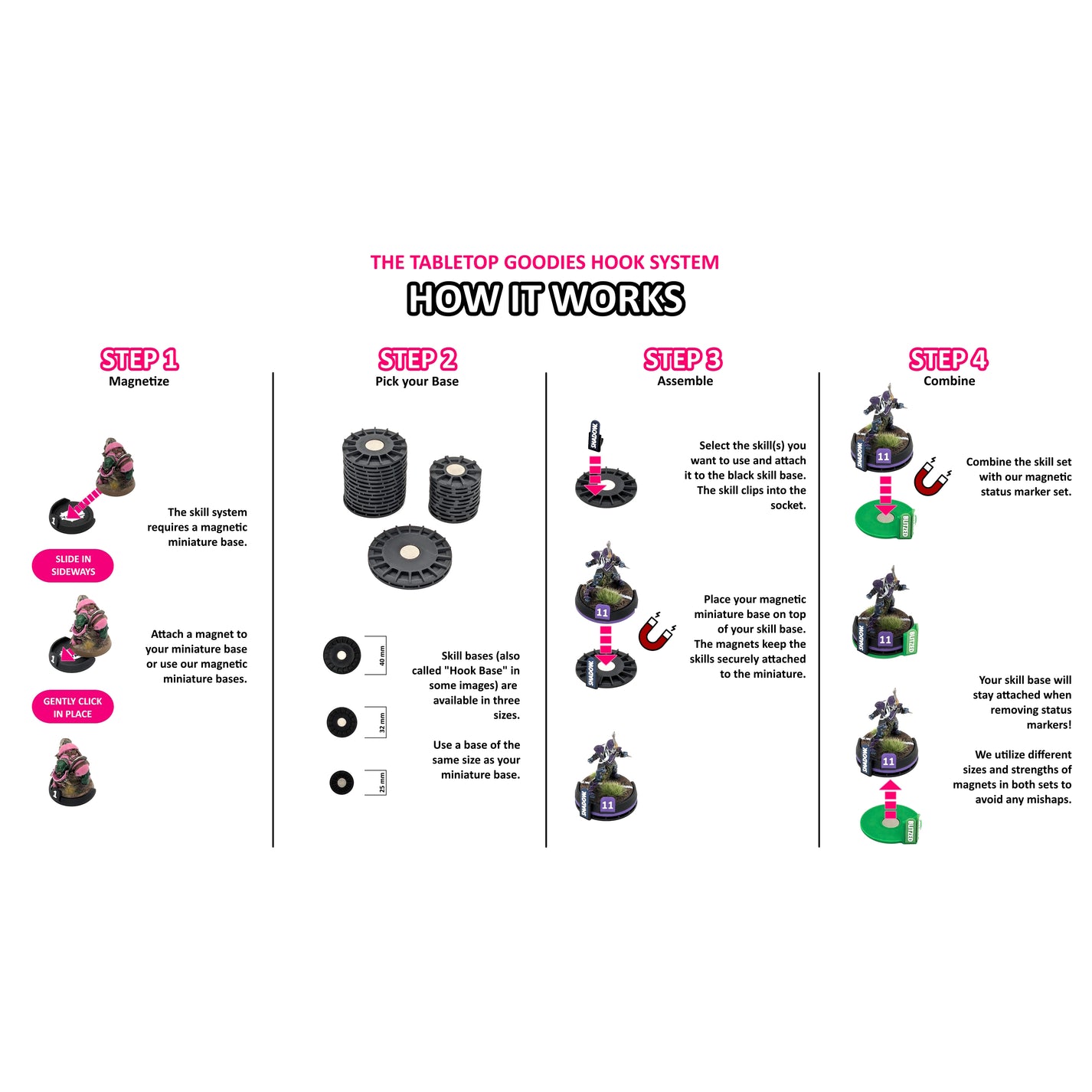 Tabletop Goodies | Fantasy Football Magnetic Position Hook Sets